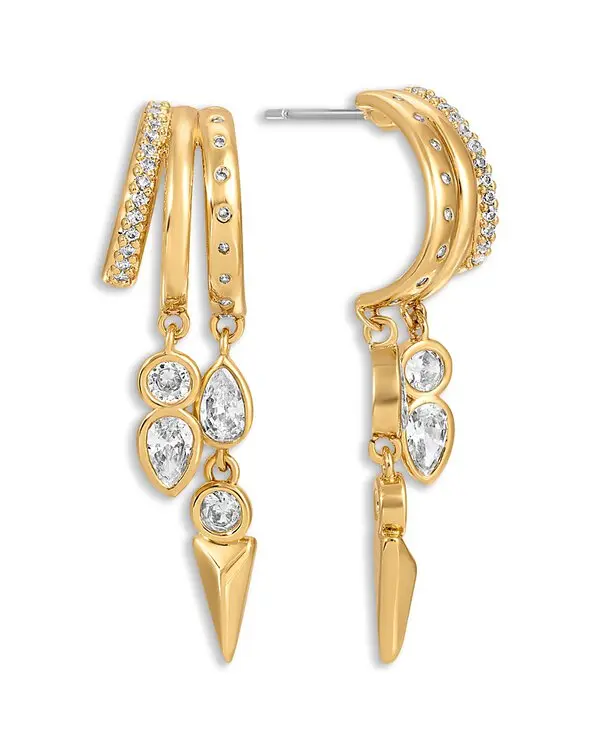 Ettika Icon Behavior Crystal Drop Earrings - Gold