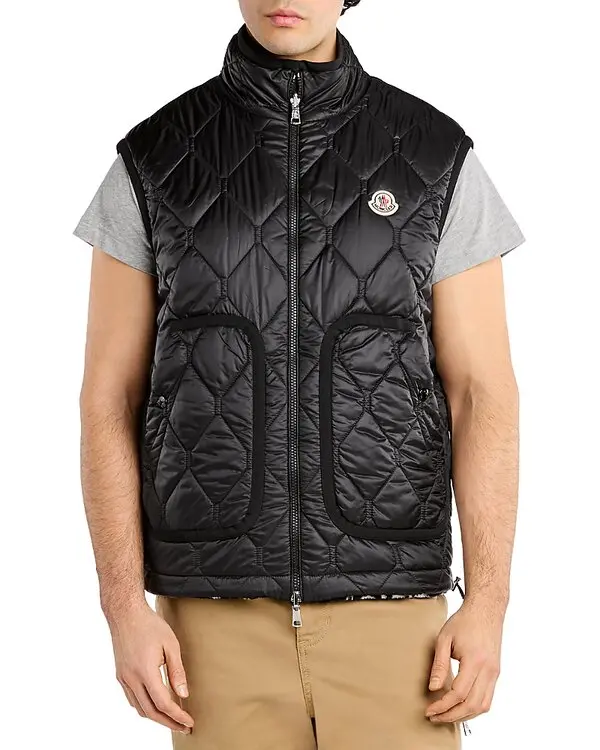 Moncler Reversible Quilted Vest - Dark Grey