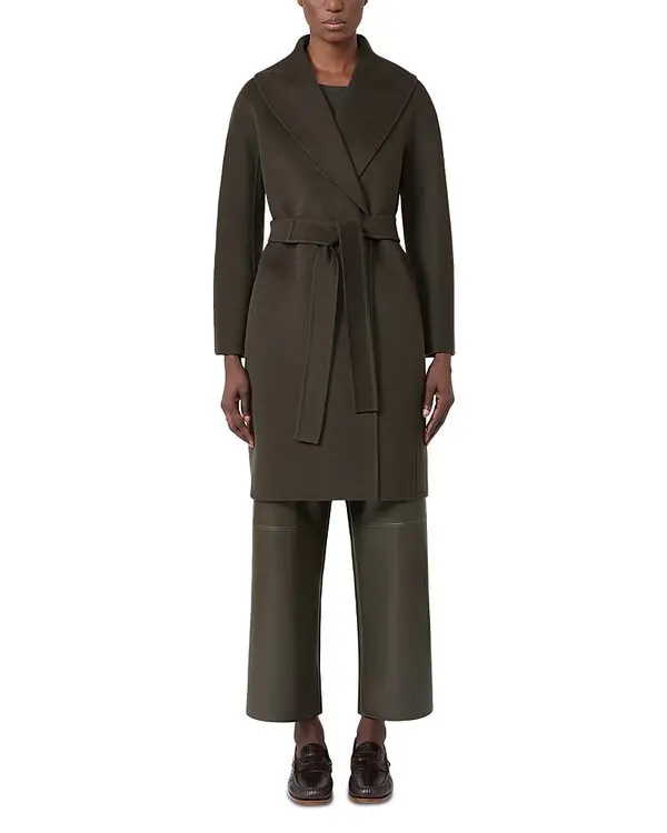 Max Mara Messi Wrap Coat - Kaki