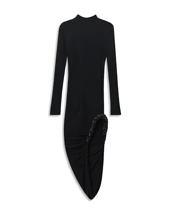 Alexander Wang Twisted Draped Hem Dress - Black
