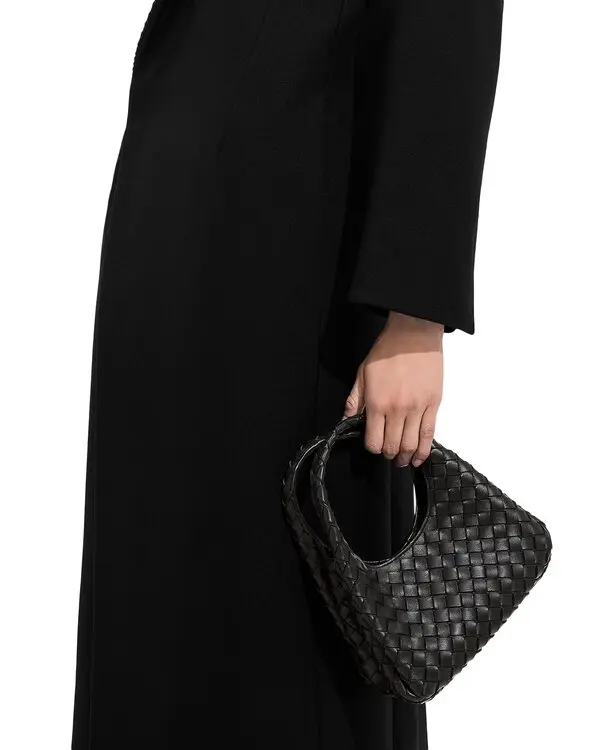 Bottega Veneta Baby Campana Top Handle Clutch - Black/muse Brass