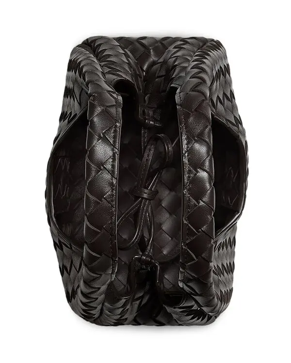 Bottega Veneta Baby Campana Top Handle Clutch - Black/muse Brass