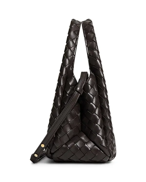 Bottega Veneta Baby Campana Top Handle Clutch - Black/muse Brass