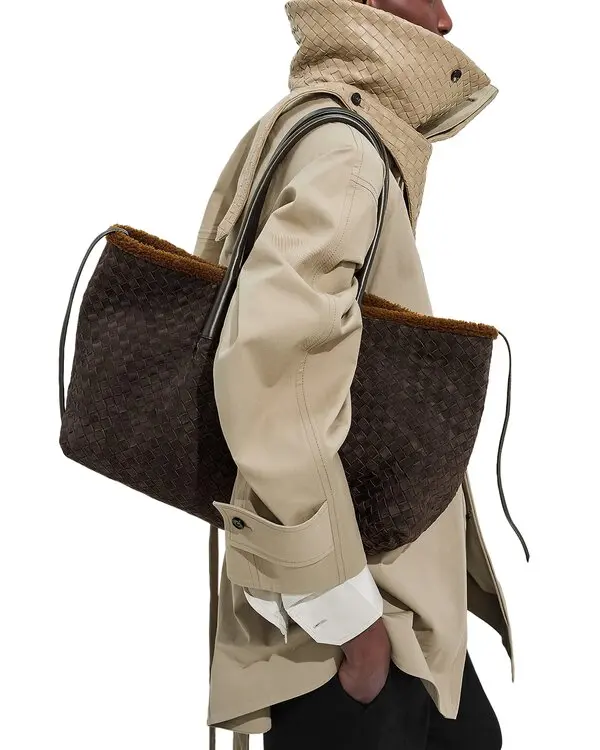 Bottega Veneta Large Pinacoteca Reversible Suede & Shearling Tote