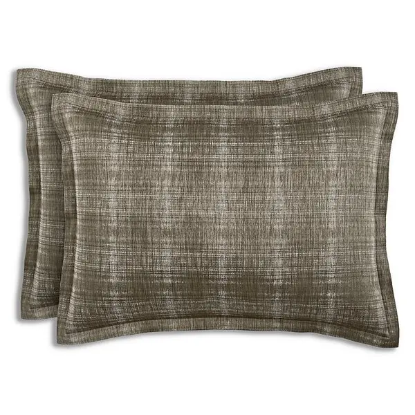 HUDSON PARK COLLECTION Textured Plaid King Sham Set Exclusive - Olive