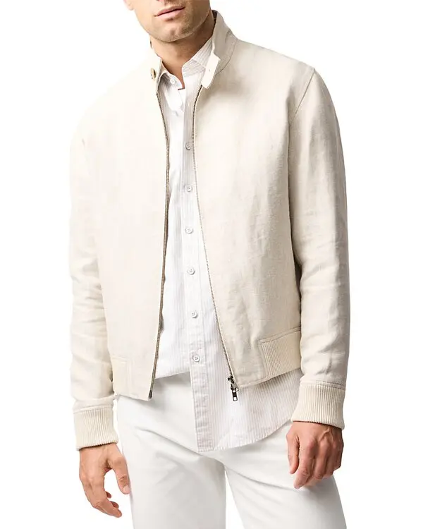 Rodd & Gunn Staveley Linen Bomber Jacket - Wheat