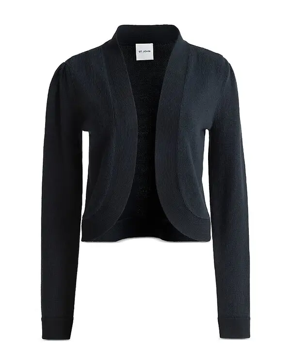 St. John Cotton Blend Open Front Bolero