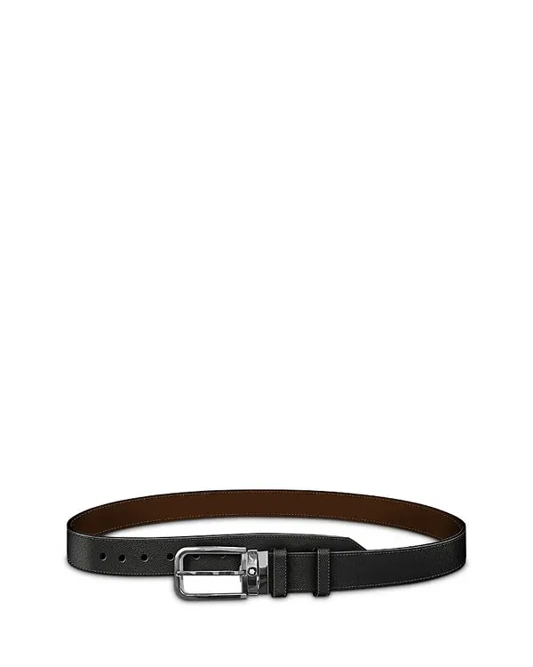 Montblanc Leather Two Tone Rectangle Buckle Belt