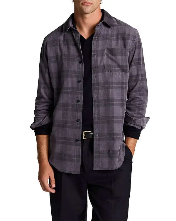 Vince Hamilton Cotton Corduroy Plaid Shirt - Late Evening