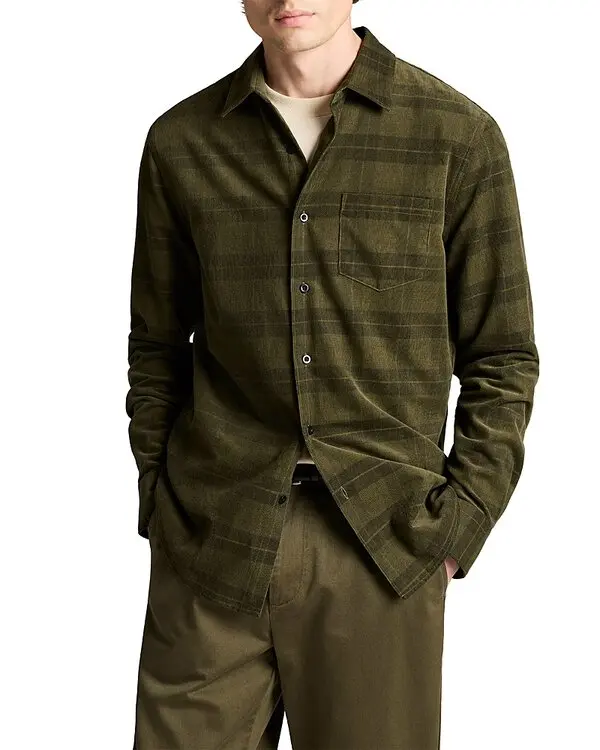 Vince Hamilton Cotton Corduroy Plaid Shirt