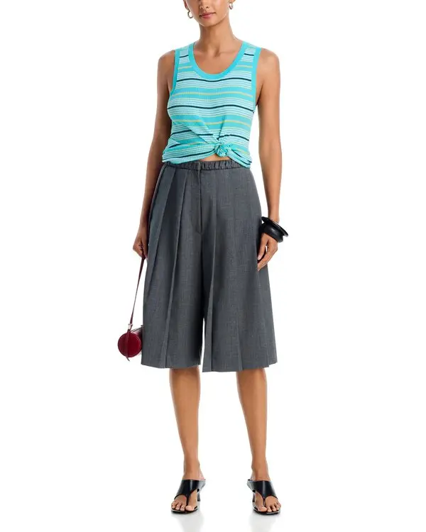 ZANKOV Striped Ribbed Knit Wool Top