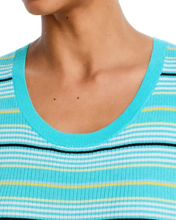 ZANKOV Striped Ribbed Knit Wool Top