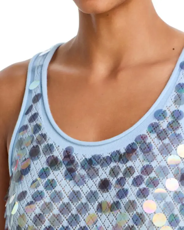 ZANKOV Paillette Merino Wool & Cashmere Sleeveless Top