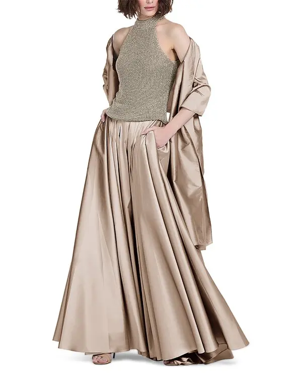 EMILY SHALANT Long Satin Stole - Suntan
