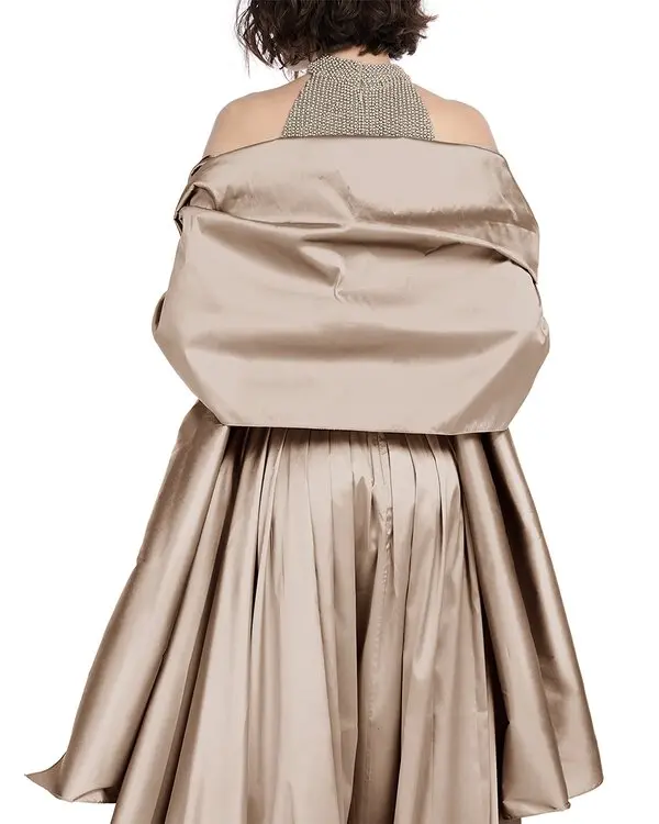 EMILY SHALANT Long Satin Stole - Suntan