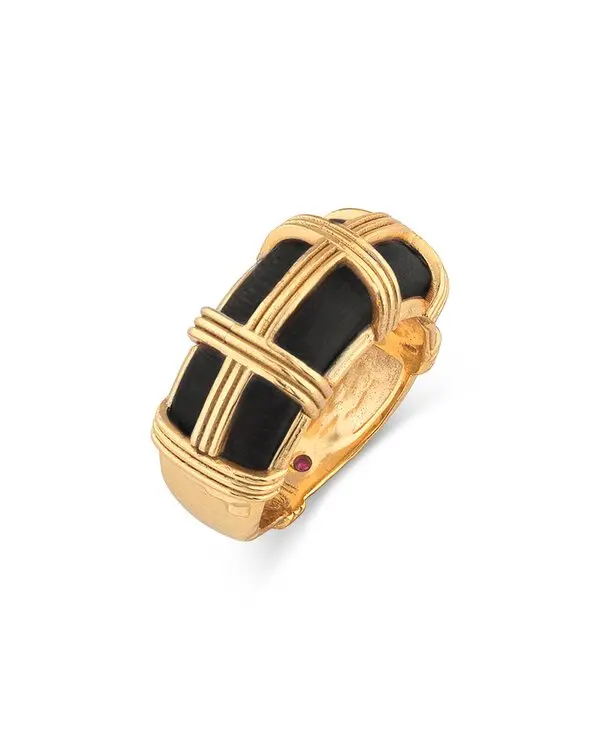 CAPUCINE DE WULF Gaia Wood Band Ring - Ebony