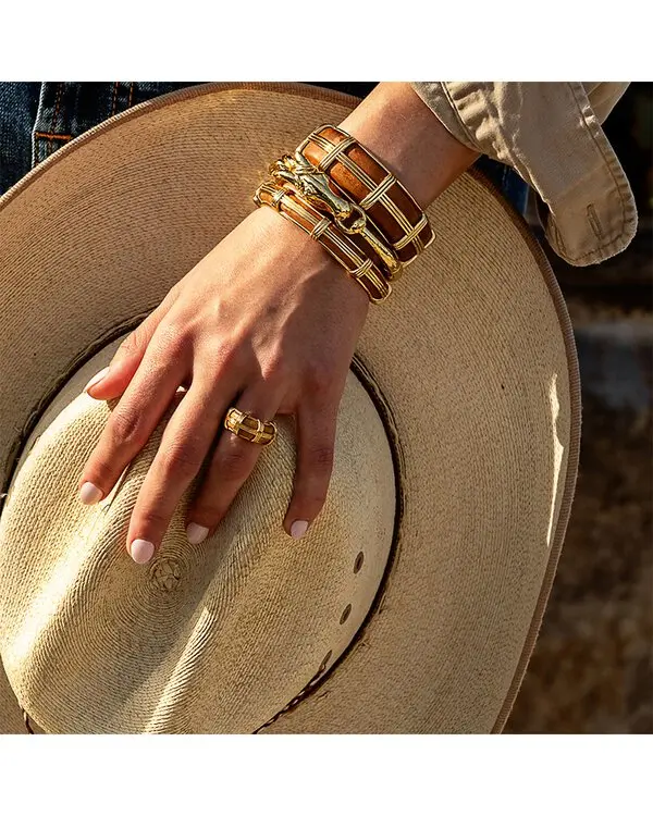 CAPUCINE DE WULF Equestrian Horsehead Bangle Bracelet