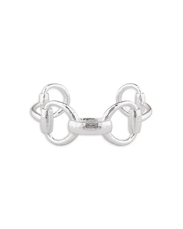 CAPUCINE DE WULF Equestrian Snaffle Bit Cuff Bracelet - Silver