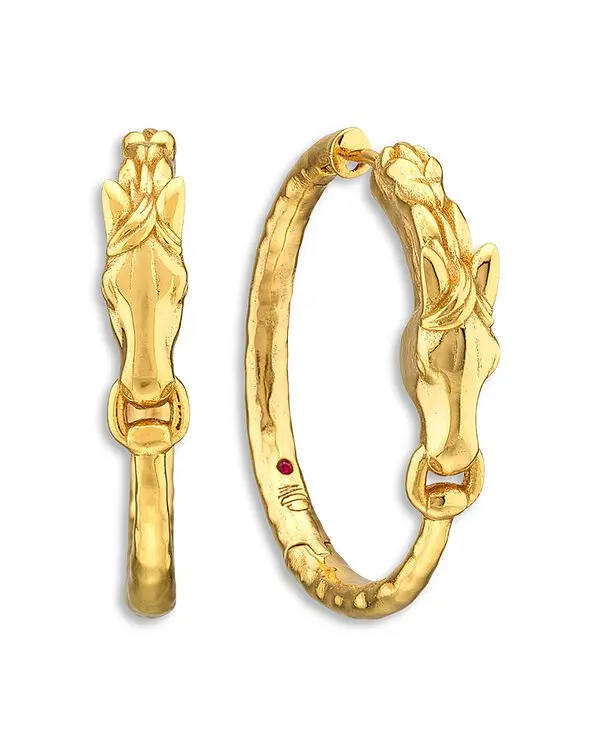 CAPUCINE DE WULF Equestrian Horsehead Hoop Earrings