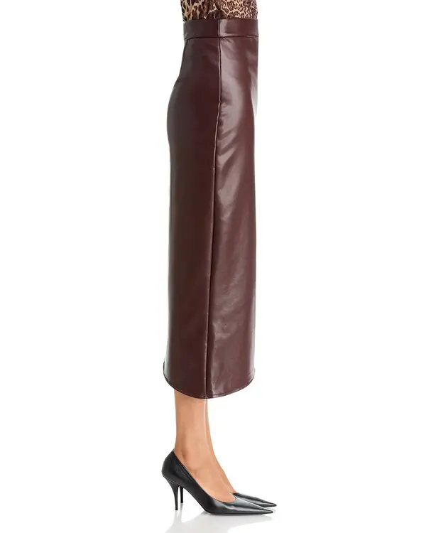 AREA STARS Bailey Faux Leather Asymmetric Hem Skirt