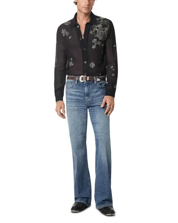John Varvatos Arden Cotton & Silk Sheer Floral Shirt