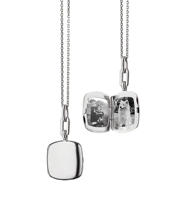 Monica Rich Kosann Slim Lockets Cushion Pendant Necklace, 16-18 - Sterling Silver