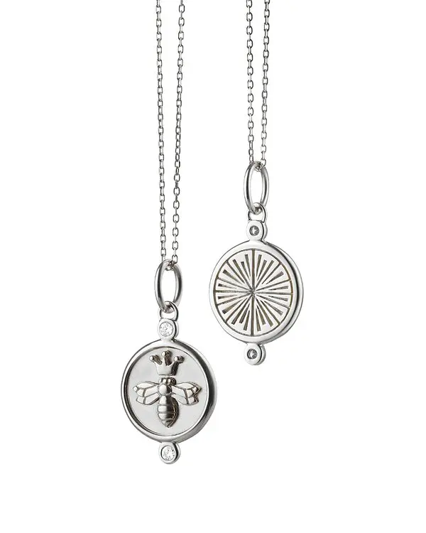 Monica Rich Kosann White Sapphire Queen Bee Pendant Necklace, 18 - Sterling Silver