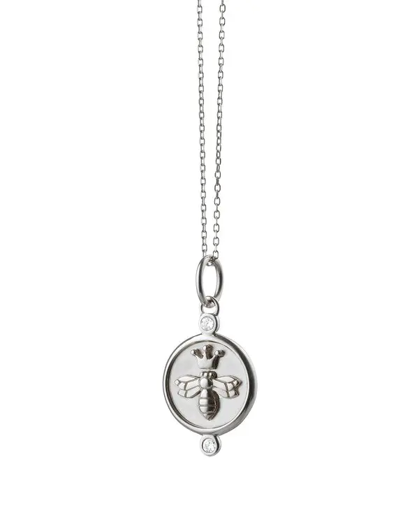 Monica Rich Kosann Queen Bee Pendant Necklace With White Sapphires