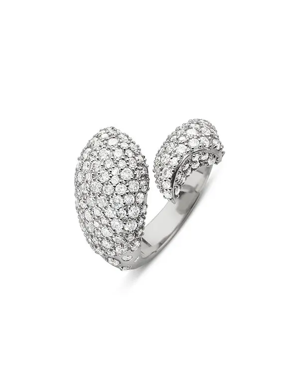 Monica Rich Kosann Sterling Perseverance White Sapphire Pave Sculptural Fish Ring