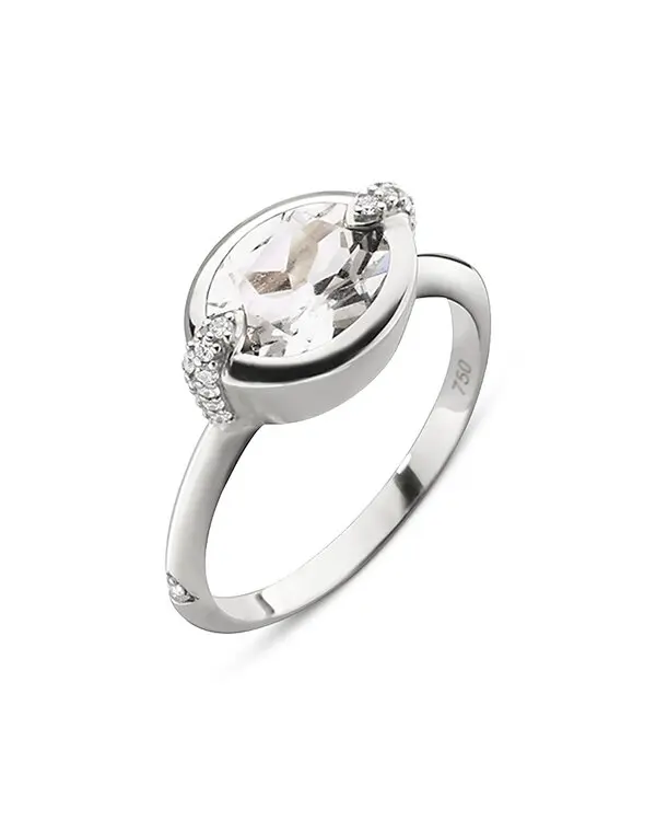 Monica Rich Kosann Points North Rock Crystal & White Sapphire Ring - Sterling Silver
