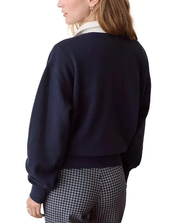 Marine Layer Cloud 9 Cotton Blend Fleece Polo Sweatshirt