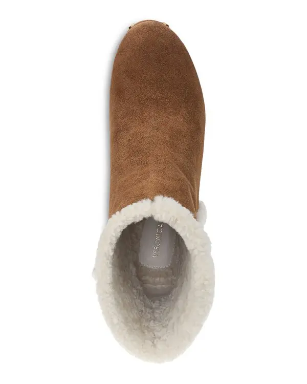Veronica Beard Loreen Faux Fur Trim Suede Clog Boots
