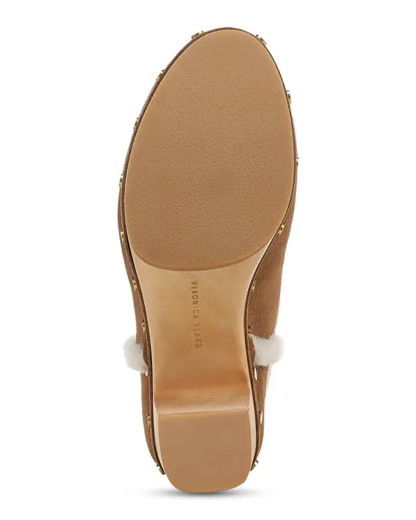 Veronica Beard Loreen Faux Fur Trim Suede Clog Boots