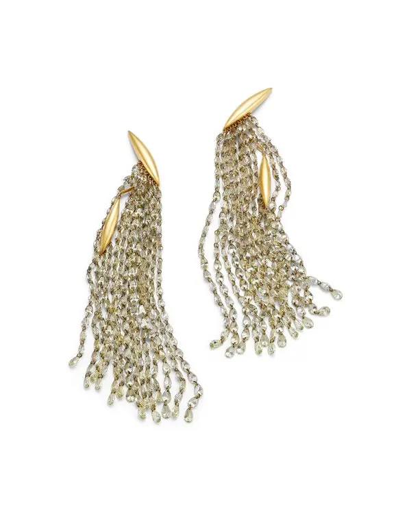 Etho Maria 18k Yellow Diamond Cascade Statement Earrings, 30.71 Tcw