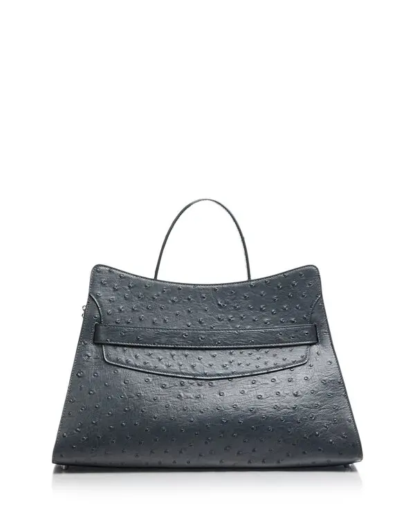 Alexander McQueen Ostrich Embossed Leather Shoulder Bag
