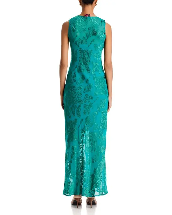Johnny Was Mira Satin Burnout Slip Dress
