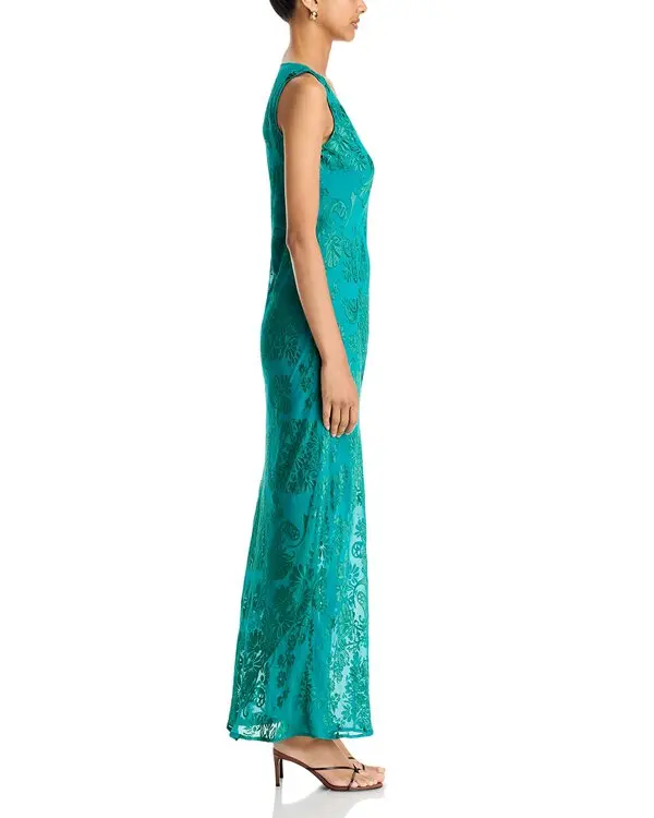 Johnny Was Mira Satin Burnout Slip Dress