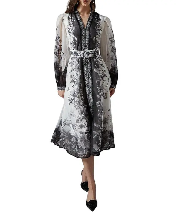Coast Printed Organza Shirt Dress