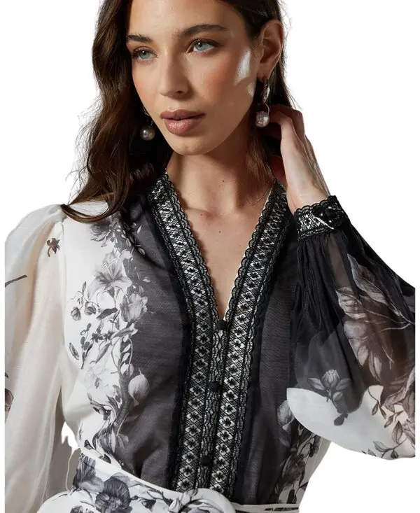 Coast Printed Organza Shirt Dress