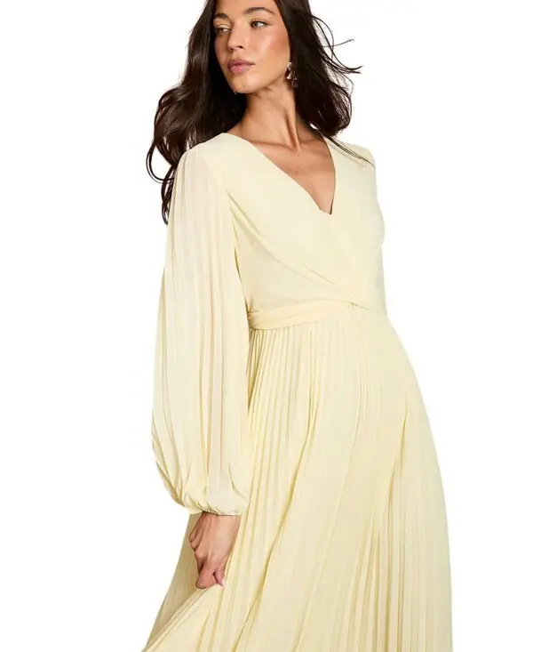 Coast Pleated Wrap V-neck Maxi Dress