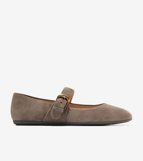 Cole Haan Grand Ambition Alissa Mary Jane Ballet Flats - Deep Olive