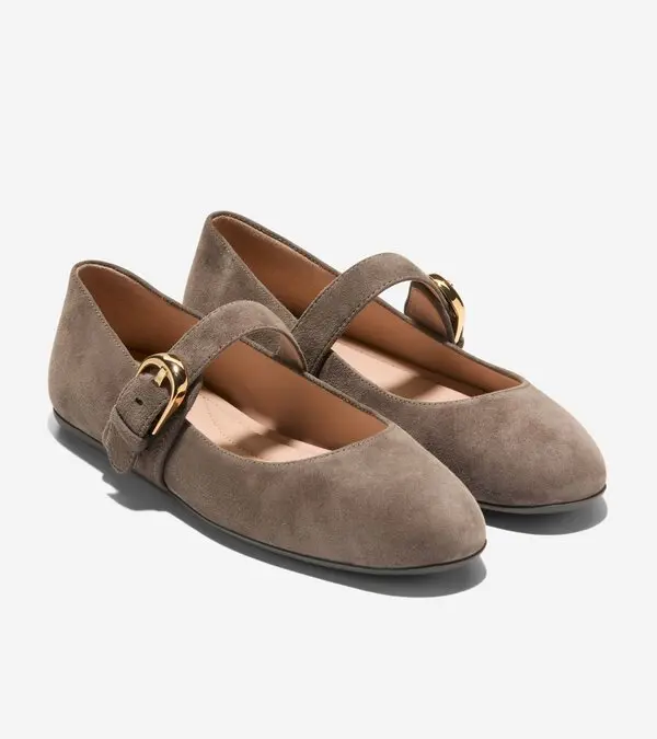 Cole Haan Grand Ambition Alissa Mary Jane Ballet Flats - Deep Olive
