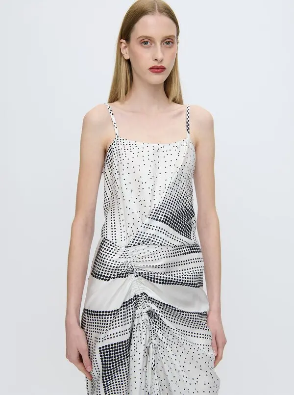 CALLAS MILANO Angie Camisole Dress In Printed Silk Twill