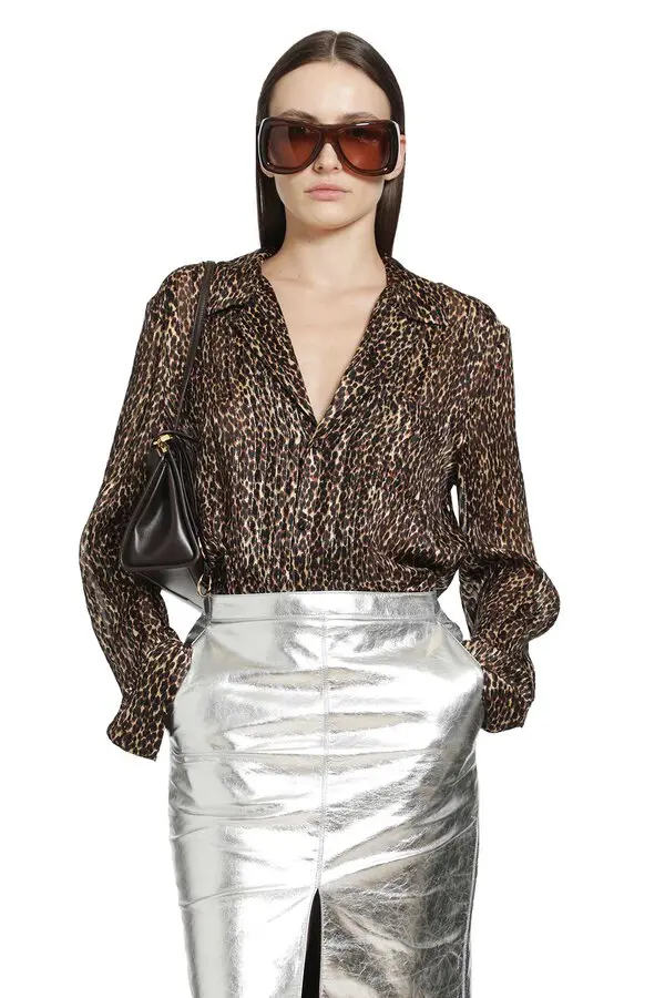 Saint Laurent Pajama Blouse - Brown