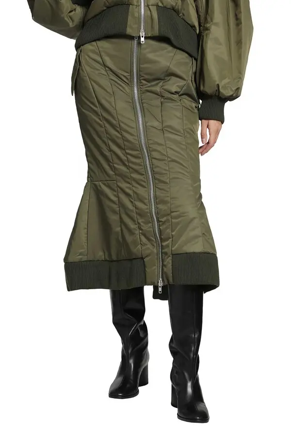 Simone Rocha Padded Sculpt Bomber Skirt - Green