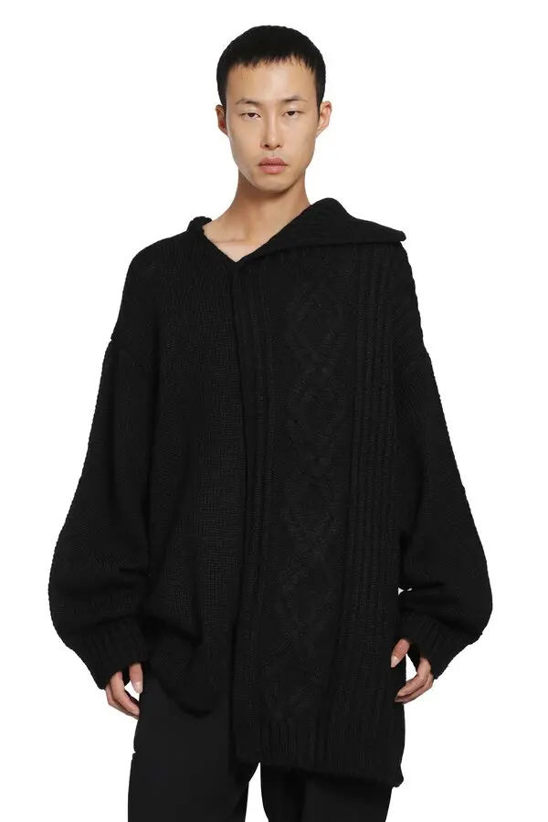 Yohji Yamamoto Panel Collar Sweater - Black