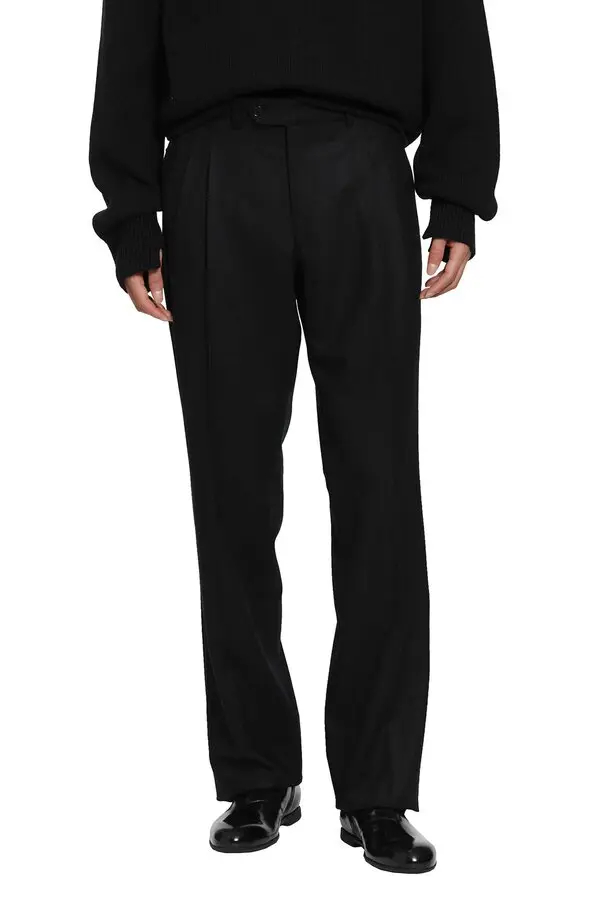 SALON C LUNDMAN Double Pleat Flannel Trousers