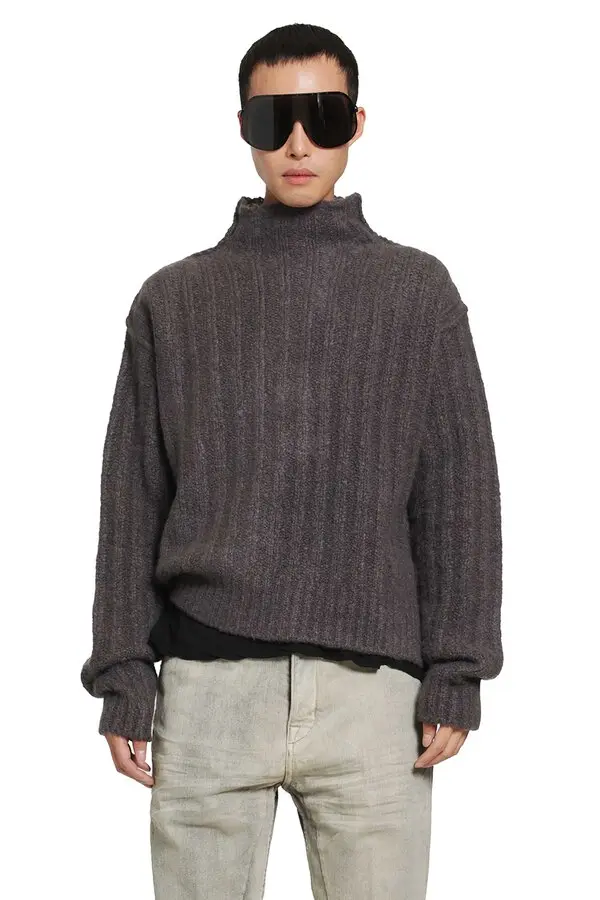 Rick Owens Tower Turtle In Rib Silk Cashmere