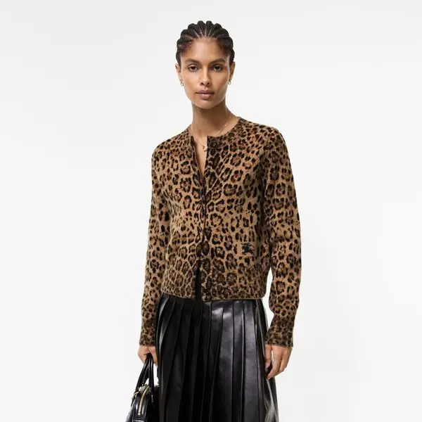 Burberry Jacquard Wool Cashmere Cardigan