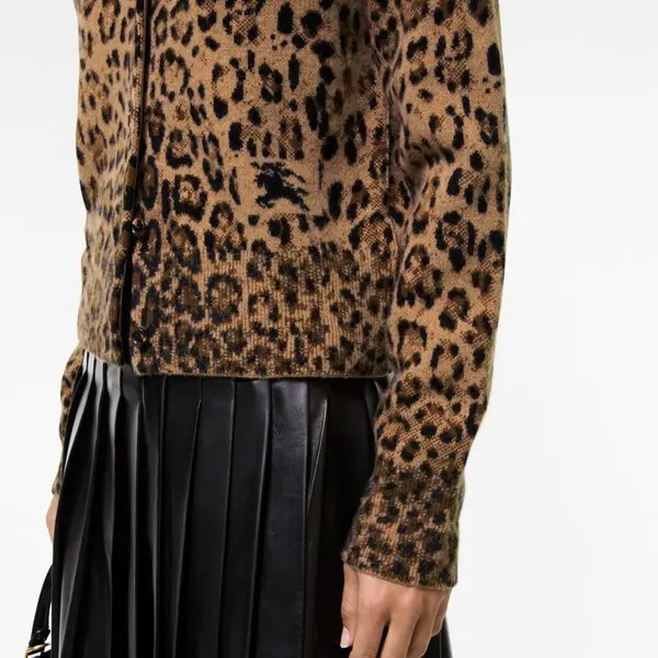 Burberry Jacquard Wool Cashmere Cardigan